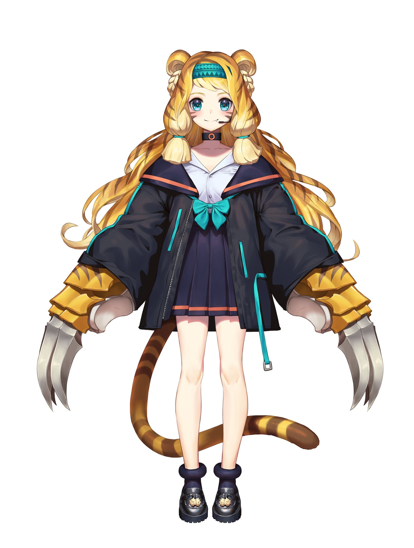 Safebooru - 1girl animal ears blonde hair blue eyes blush braid busou ...