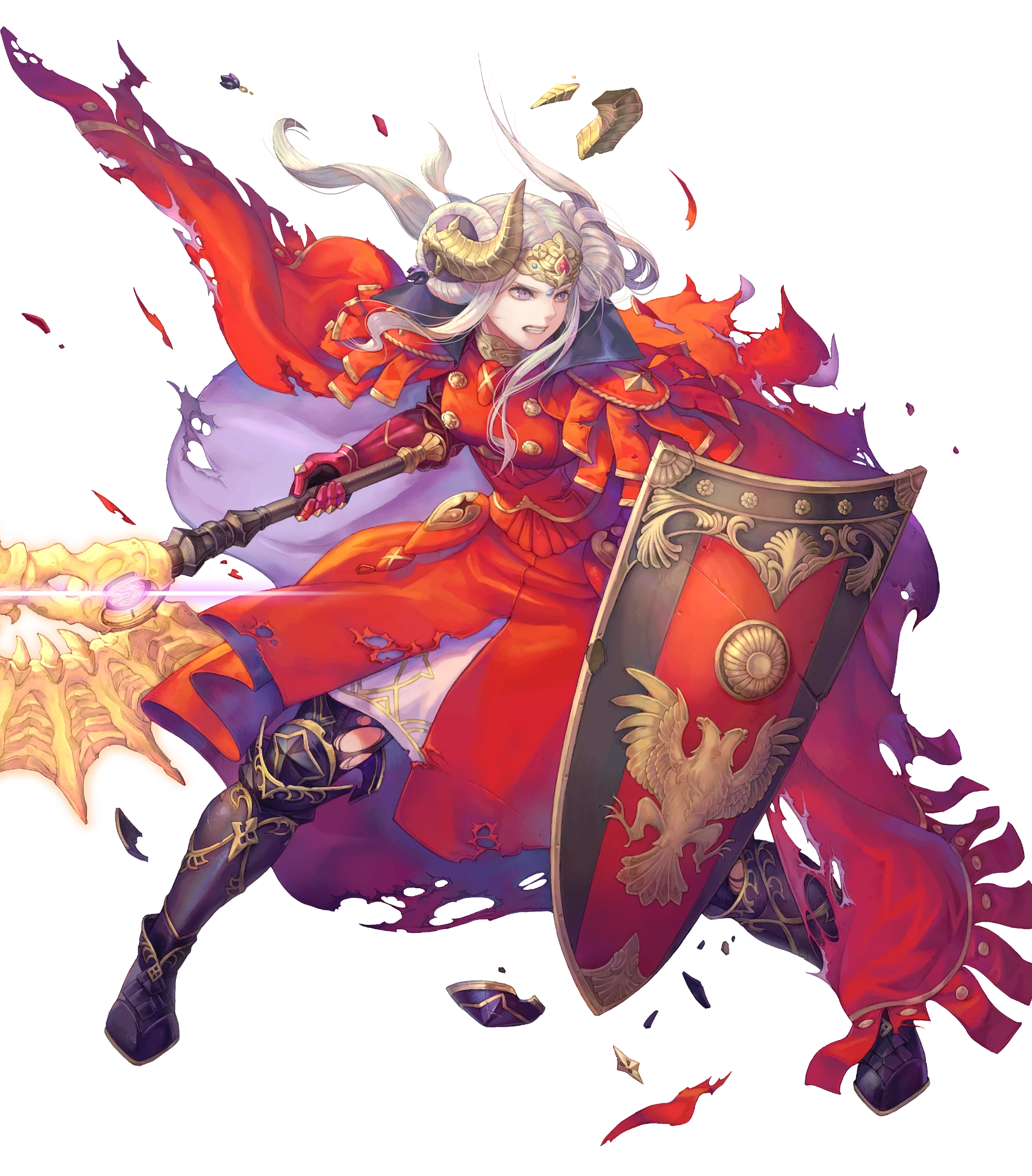 Safebooru - 1girl armor armored boots axe aymr (weapon) boots cape ...