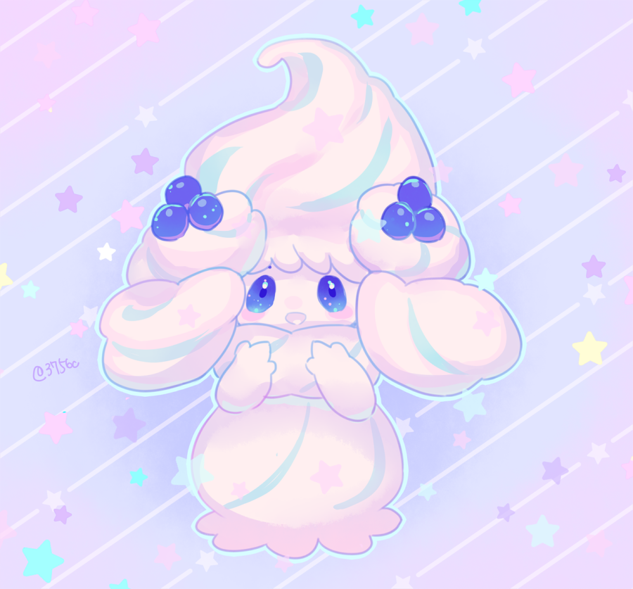 Safebooru - 3756c alcremie alcremie (berry sweet) blue eyes creature ...