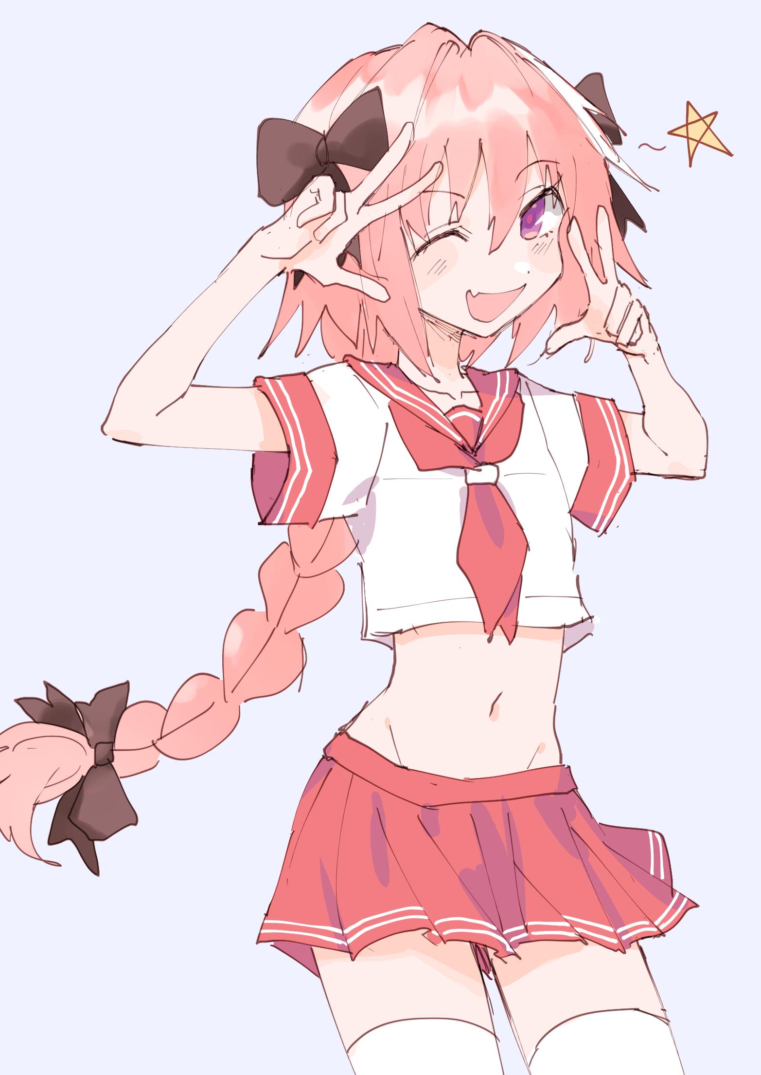 Safebooru - 1boy :d astolfo (fate) black bow bow braid buttoniris ...