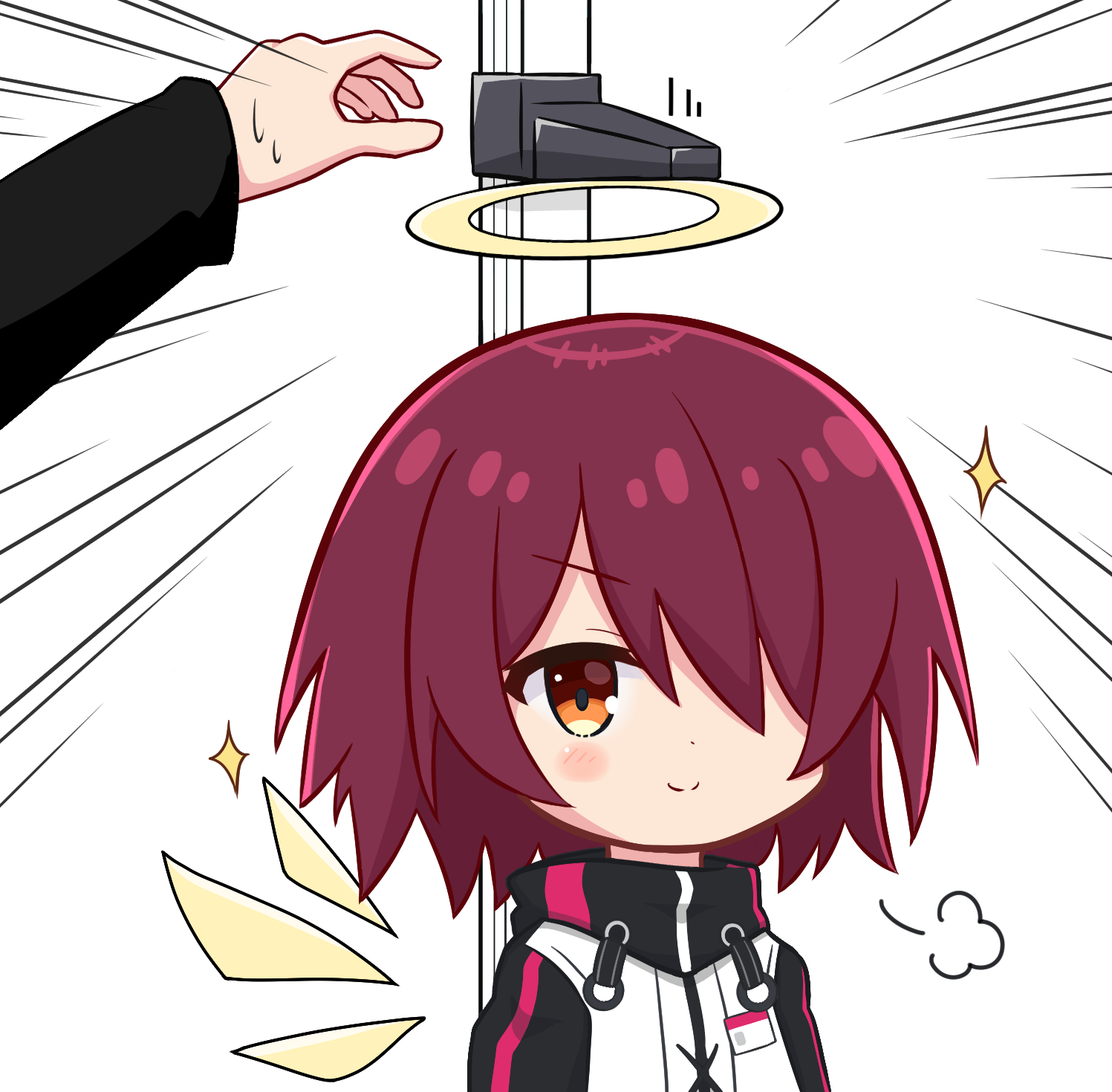Safebooru - 1girl arknights blush stickers breath chibi detached wings ...