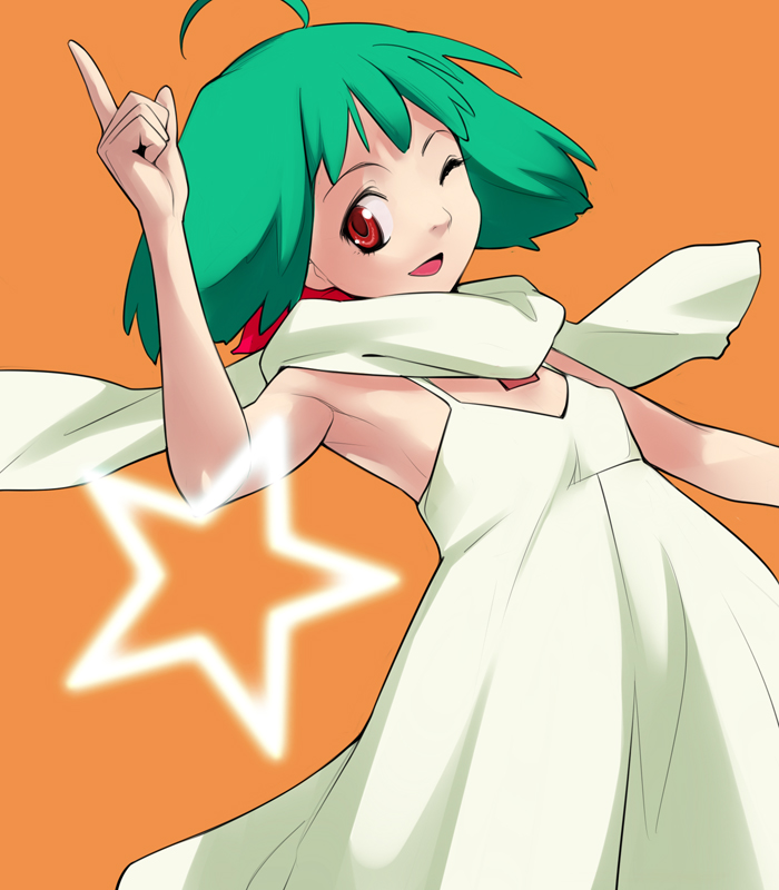 Safebooru - dress flat chest green hair macross macross frontier ranka ...