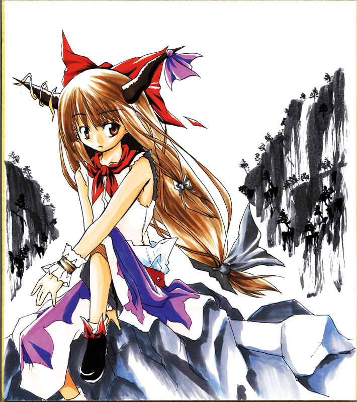 Safebooru - ibuki suika long hair oni ribbon ribbons seanyan touhou ...