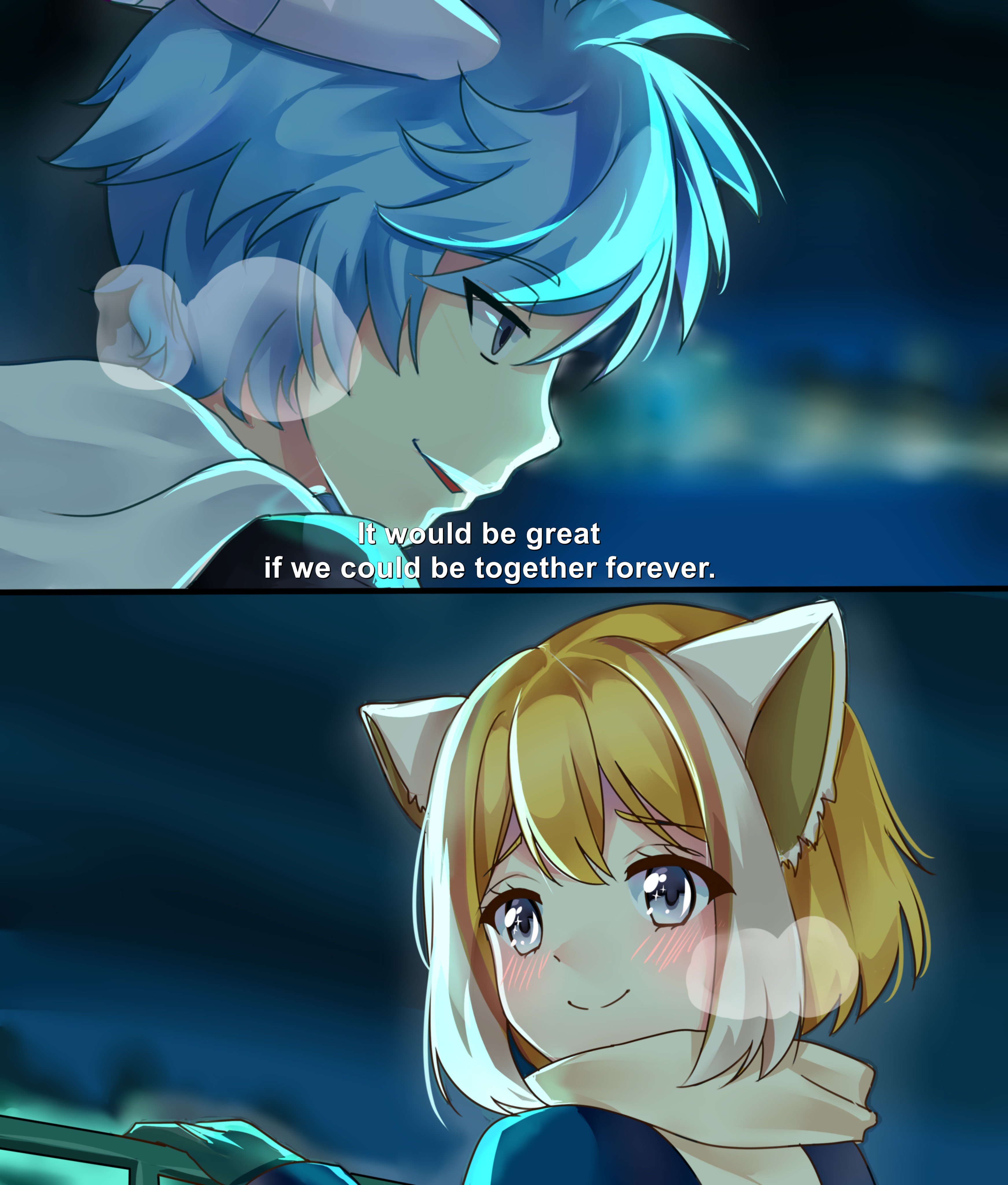 Safebooru - 1boy 1girl absurdres aggressive retsuko blue eyes blue hair ...