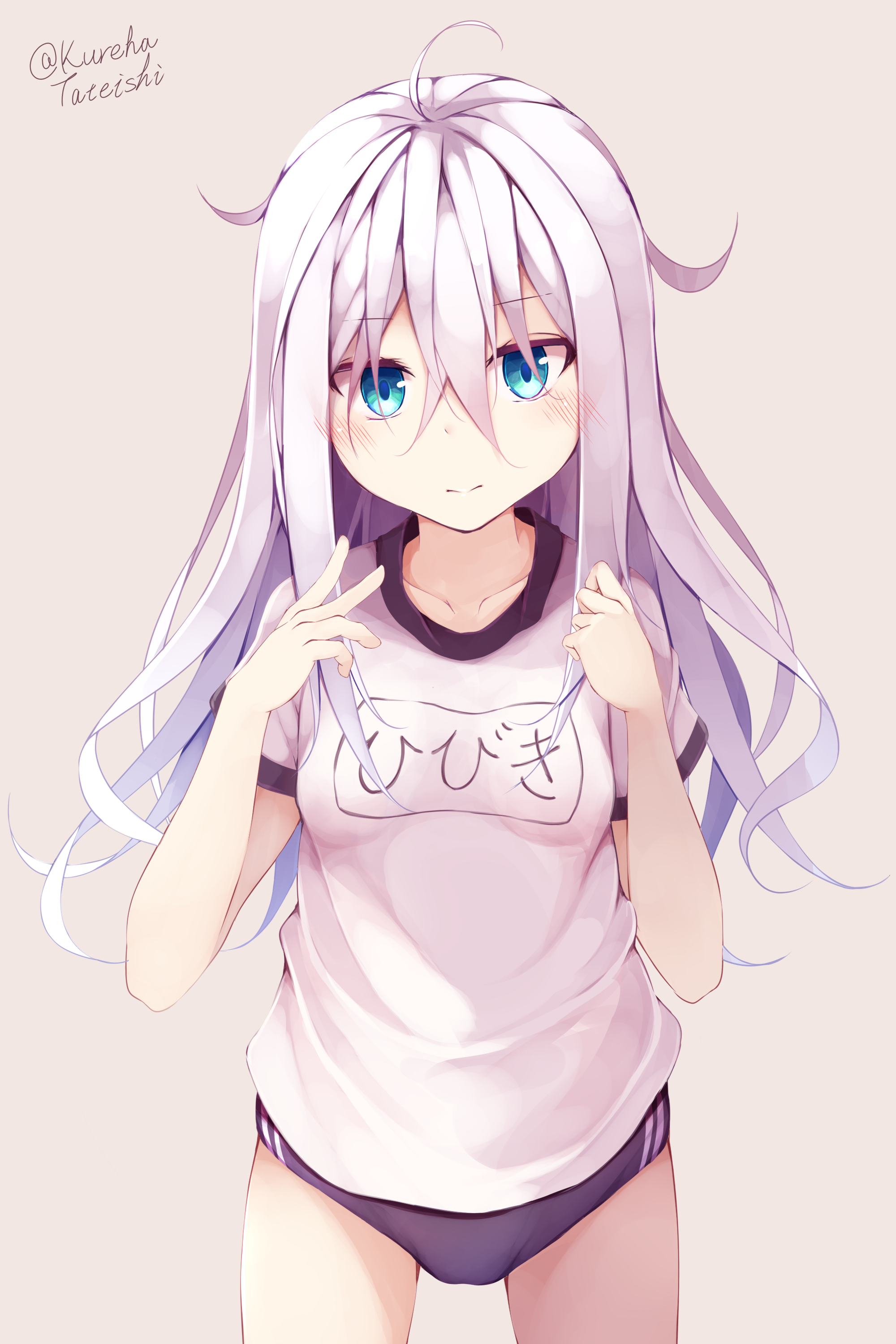 Safebooru - 1girl absurdres alternate costume black buruma blue eyes blush buruma collarbone ...