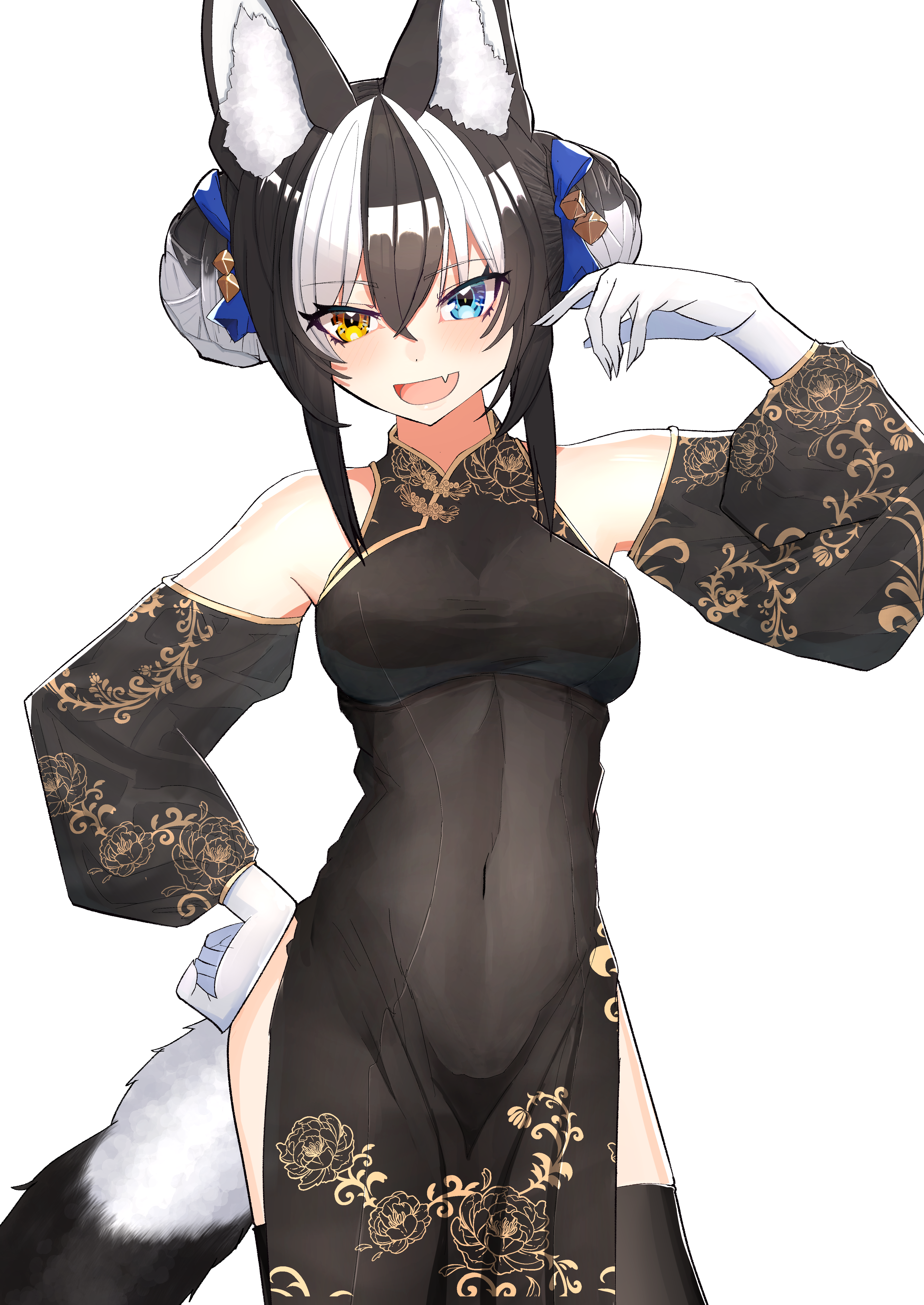 Safebooru - 1girl absurdres alternate costume alternate hairstyle animal ears bare shoulders ...
