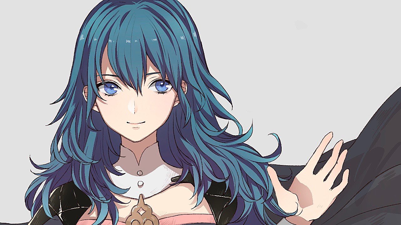 Safebooru - 1girl black cloak blue eyes blue hair byleth (fire emblem ...