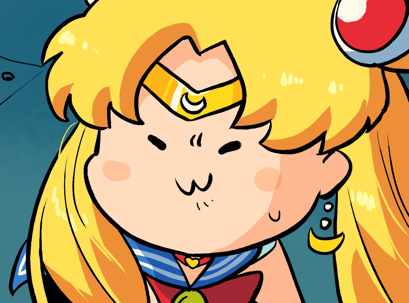 Safebooru - 1girl :3 bangs bishoujo senshi sailor moon blonde hair blue background blue eyes ...