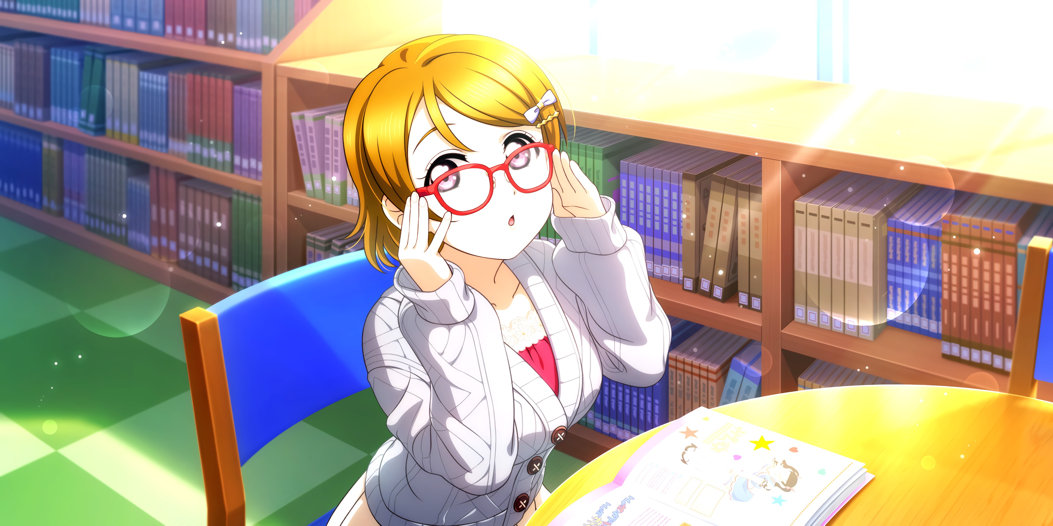 Safebooru - blush brown hair dress glasses koizumi hanayo love live! school idol festival all ...