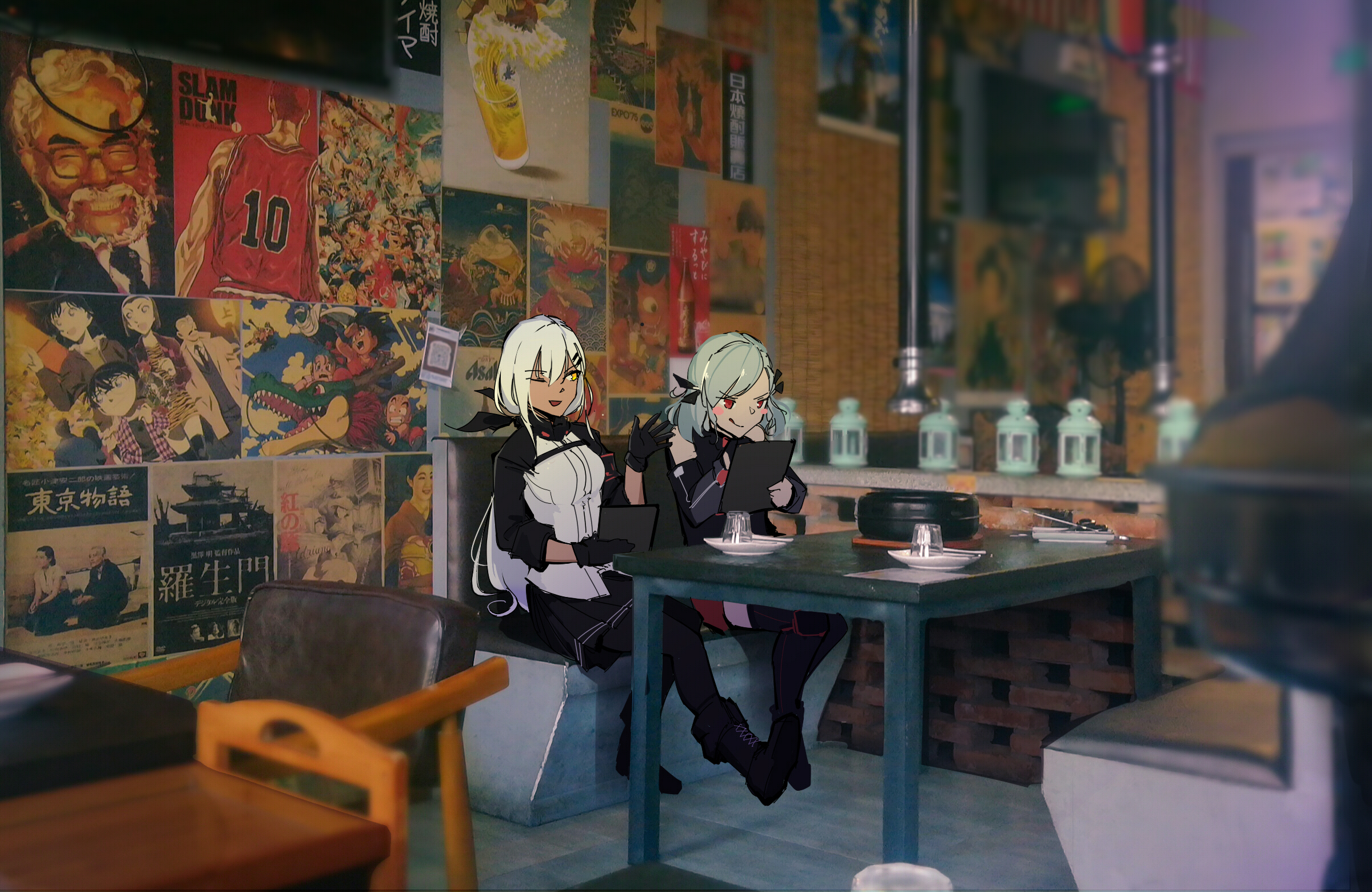 Safebooru - 2girls :q ;d black gloves blush stickers breasts bulma ...
