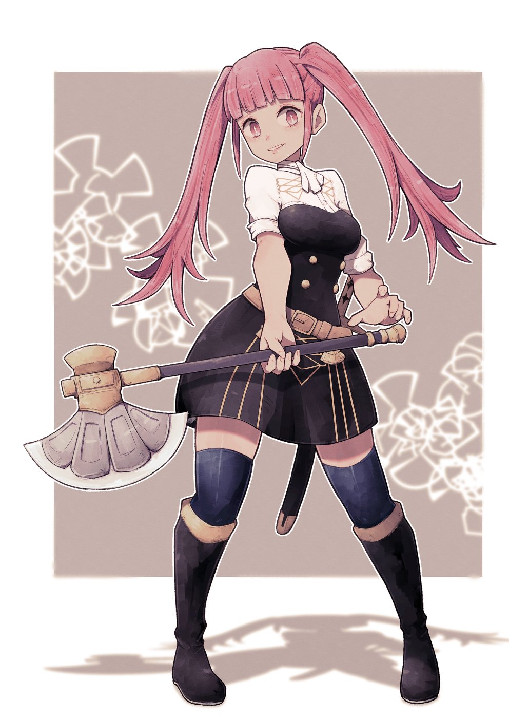 Safebooru - 1girl axe belt blue legwear boots fire emblem fire emblem: three houses full body ...