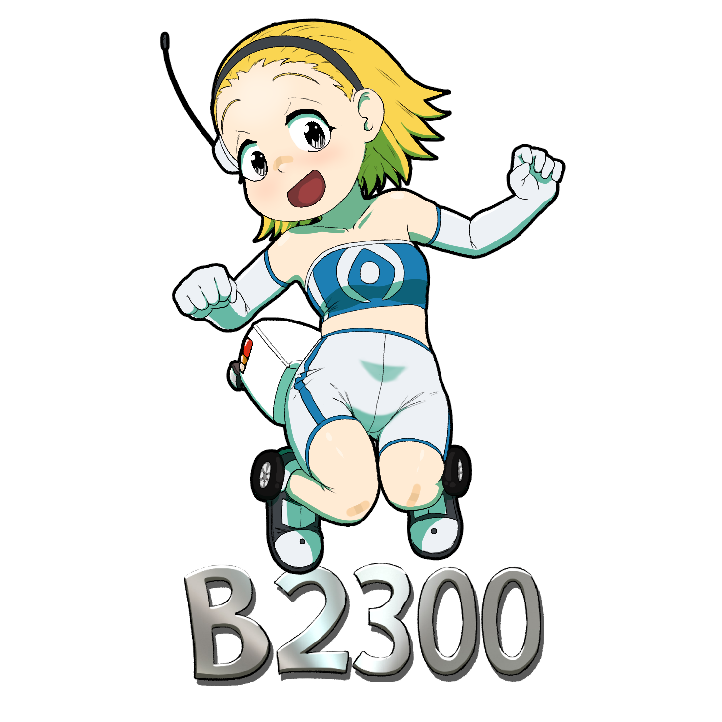 Safebooru - 1girl alpha transparency bandana bike shorts black eyes ...