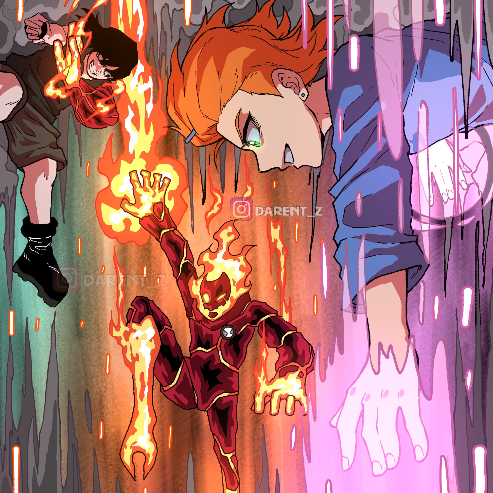 Safebooru - 1girl 2boys alien animal print animification ben 10 ben ...