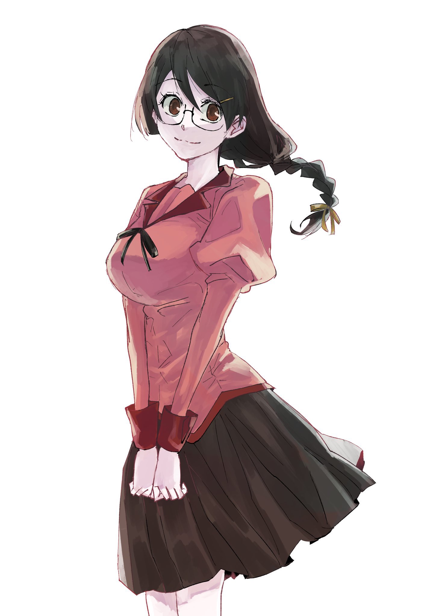 Safebooru - 1girl black hair braid brown eyes commentary request ...