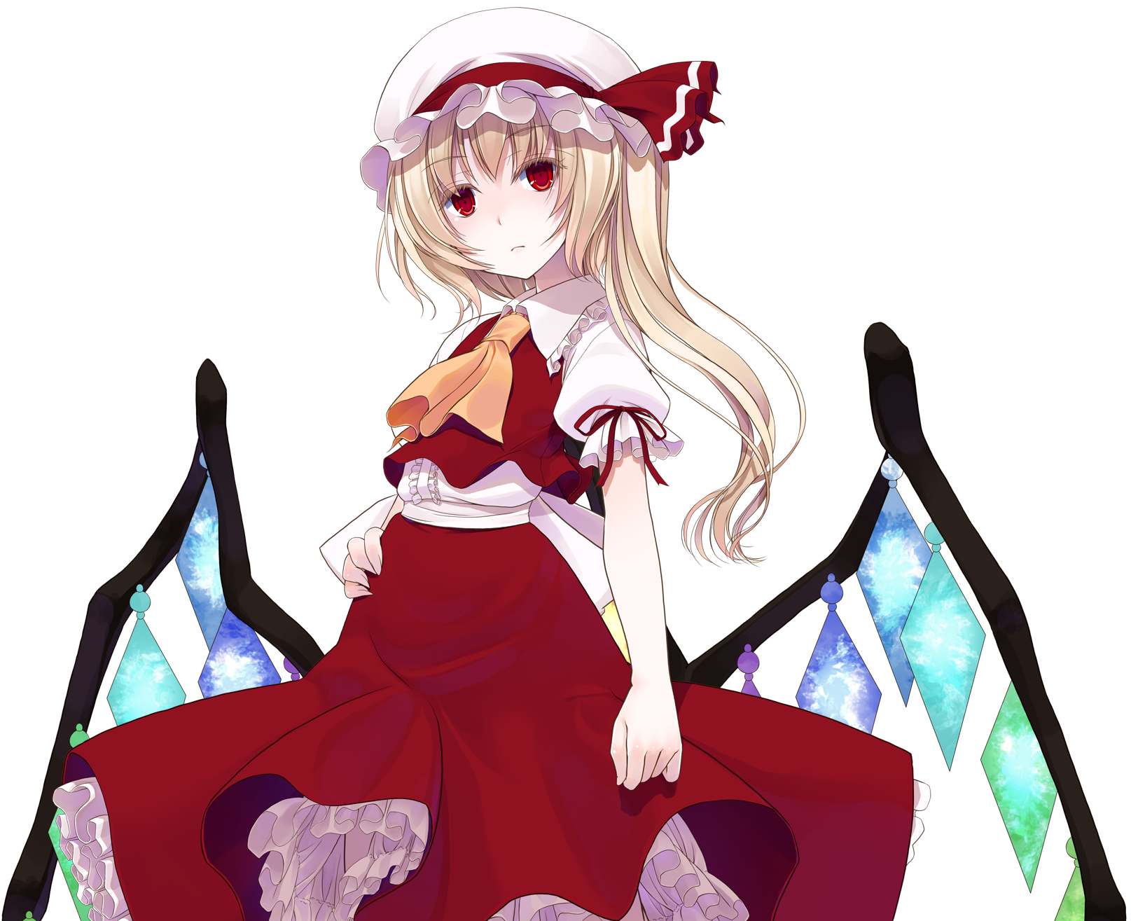 Safebooru - 1girl ascot back bow blonde hair bow center frills closed ...