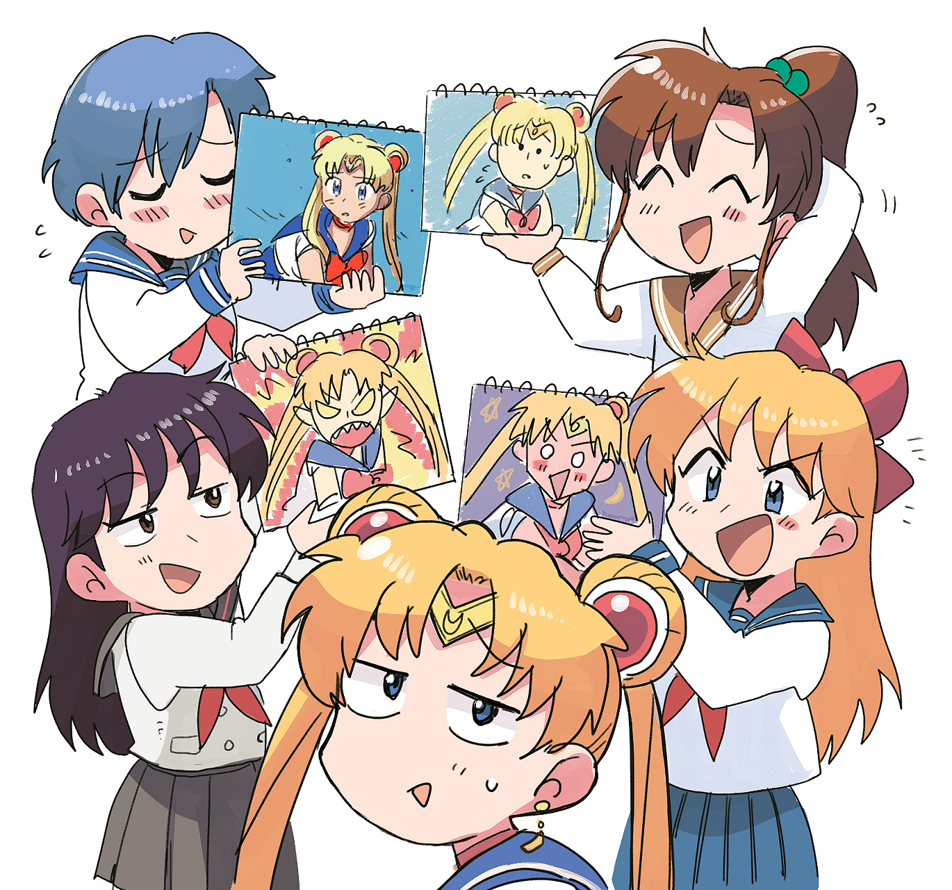 Safebooru - 5girls :d ^ ^ ^o^ aino minako arm behind head bangs bishoujo senshi sailor moon ...