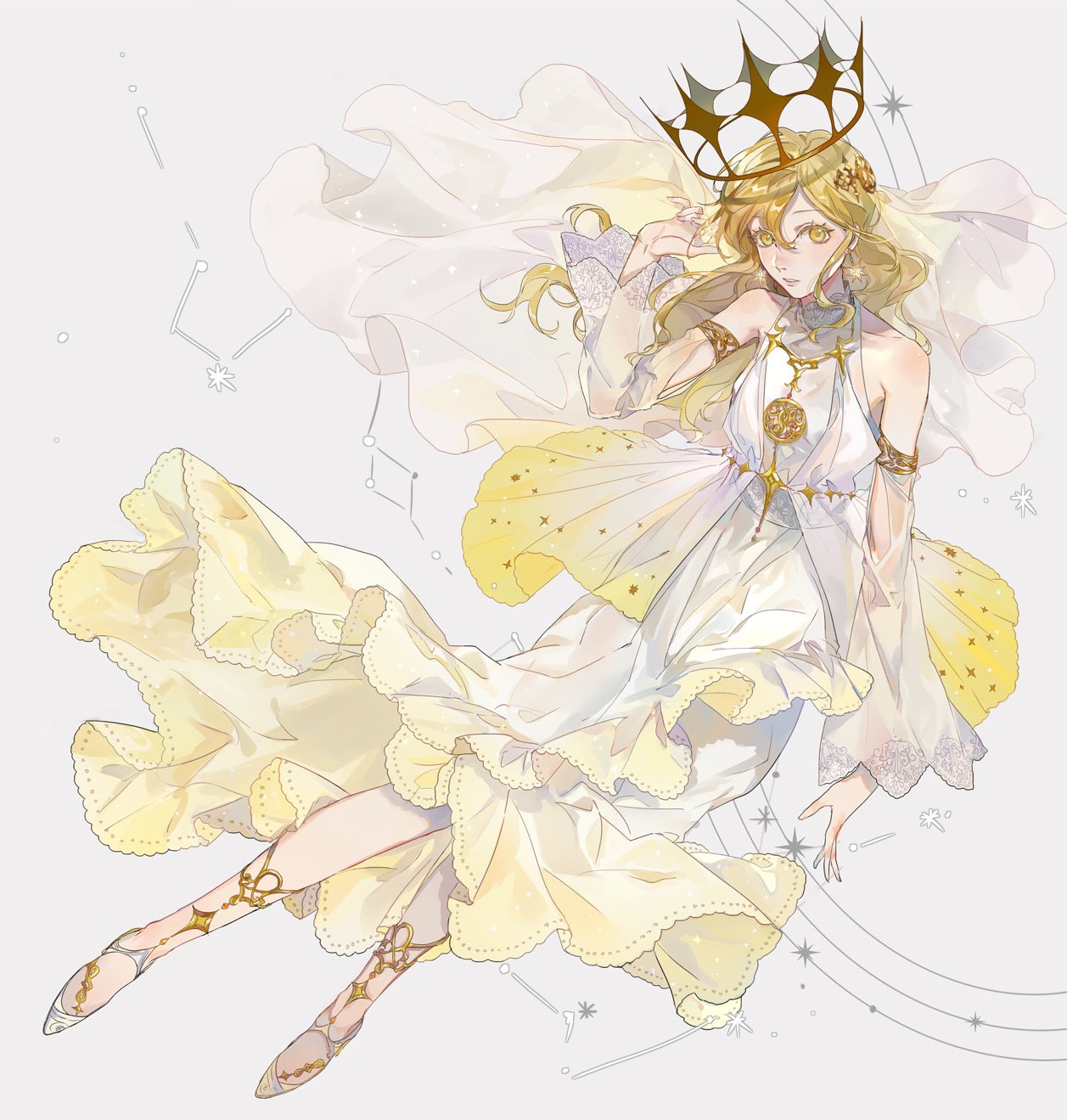 Safebooru - 1girl arm up bangs bare shoulders blonde hair collar ...