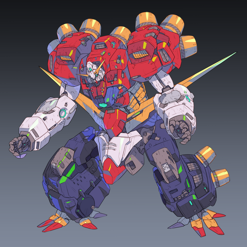 Safebooru - devil gundam g.haruka g gundam gradient gradient background ...