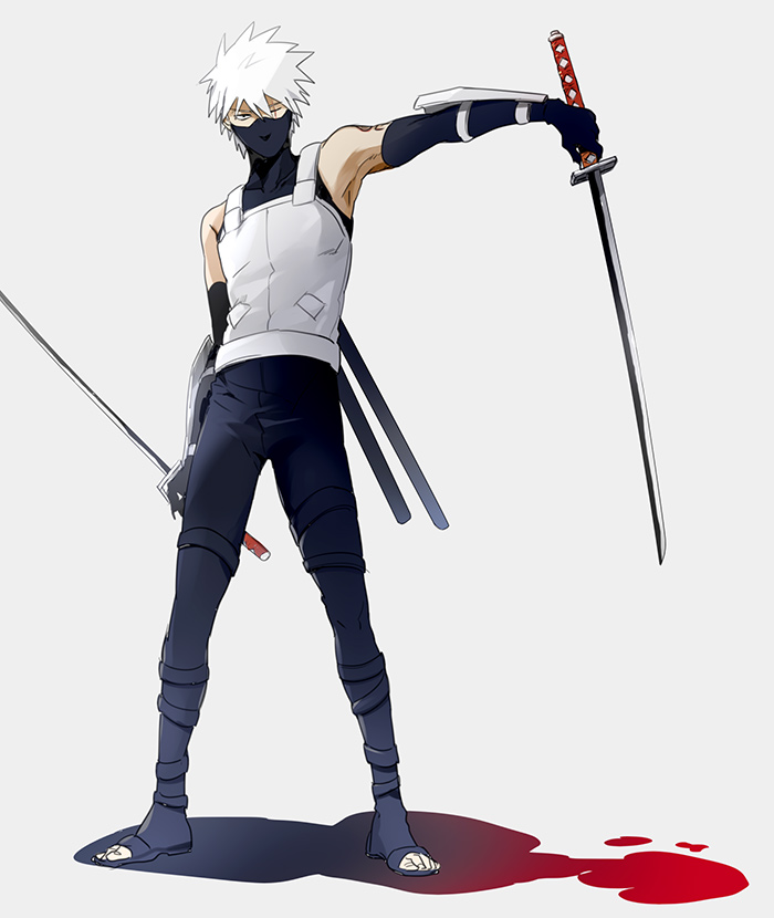 Safebooru - 1boy anbu armor bare shoulders black eyes blood detached ...