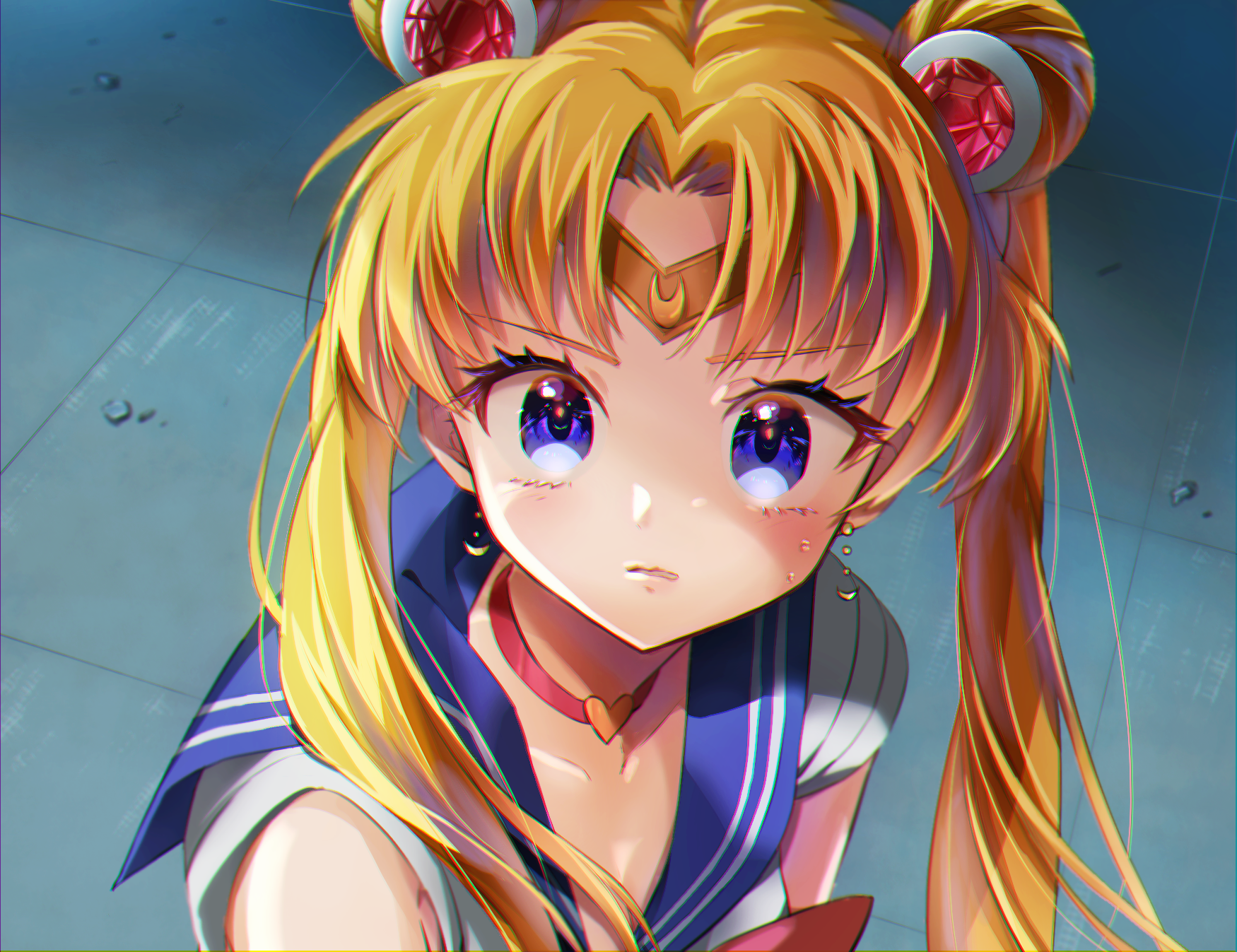 Safebooru - 1girl araisuzuka729 bishoujo senshi sailor moon blonde hair blue collar blue eyes ...