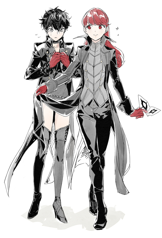 Safebooru - 1boy 1girl amamiya ren amamiya ren (cosplay) bangs black coat black hair black ...