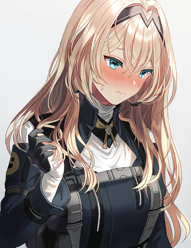 Safebooru - 1girl an-94 (girls frontline) blonde hair blue eyes blush closed mouth commentary ...