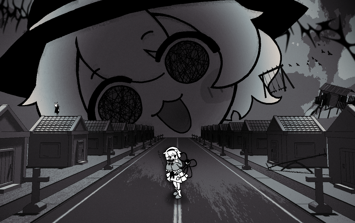 Safebooru - 2girls :3 :d bird blush cat cocokana commentary giant ...