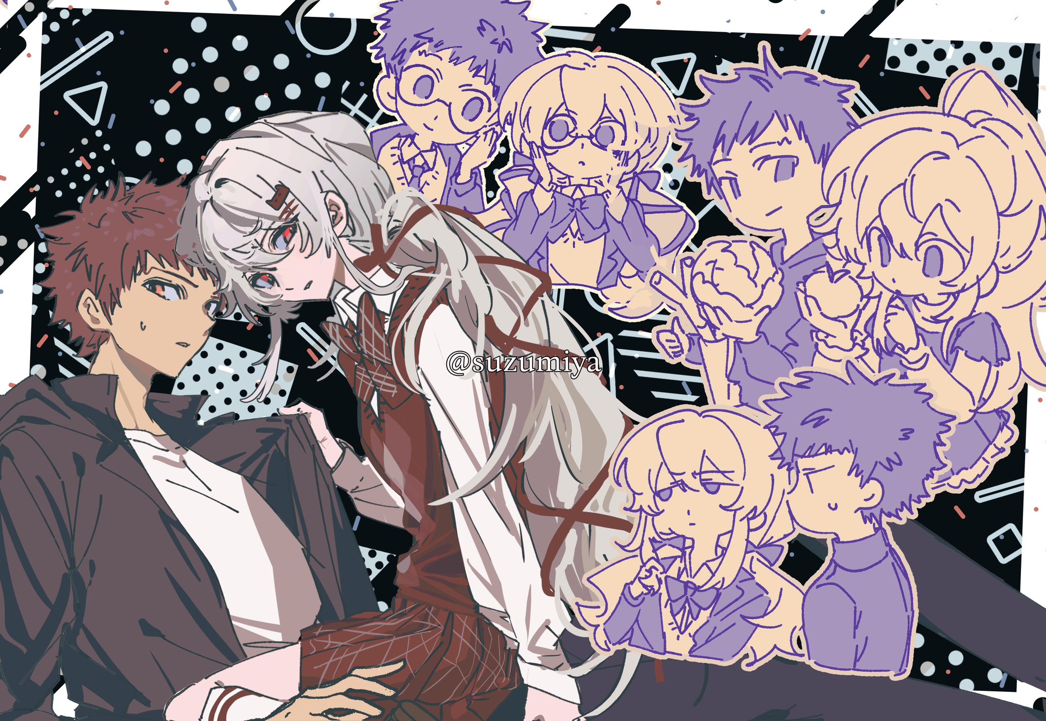 Safebooru - 1boy 1girl blush breasts closed mouth commentary request ...