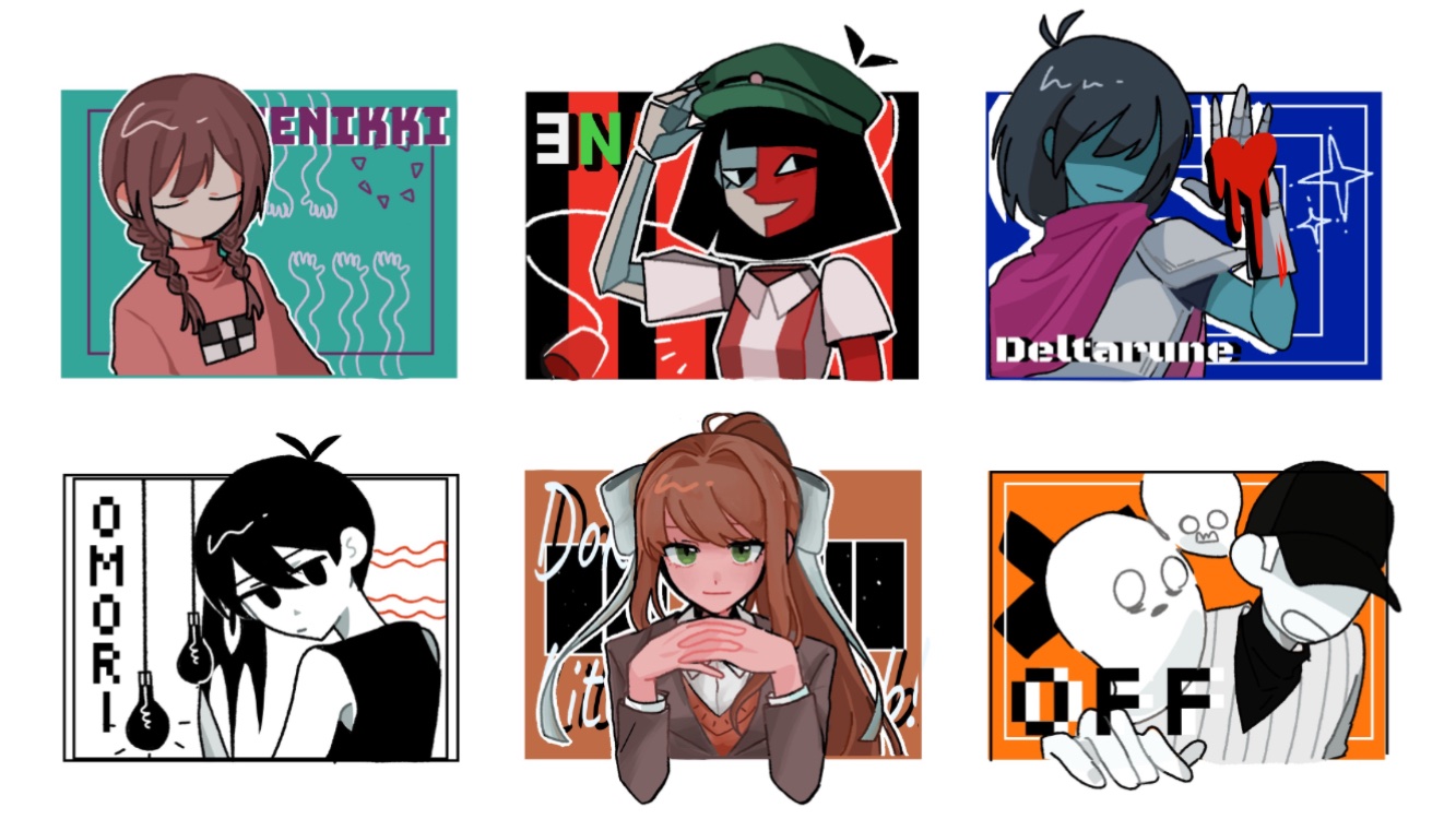 Safebooru - 1other 2boys 3girls adjusting clothes adjusting headwear ...