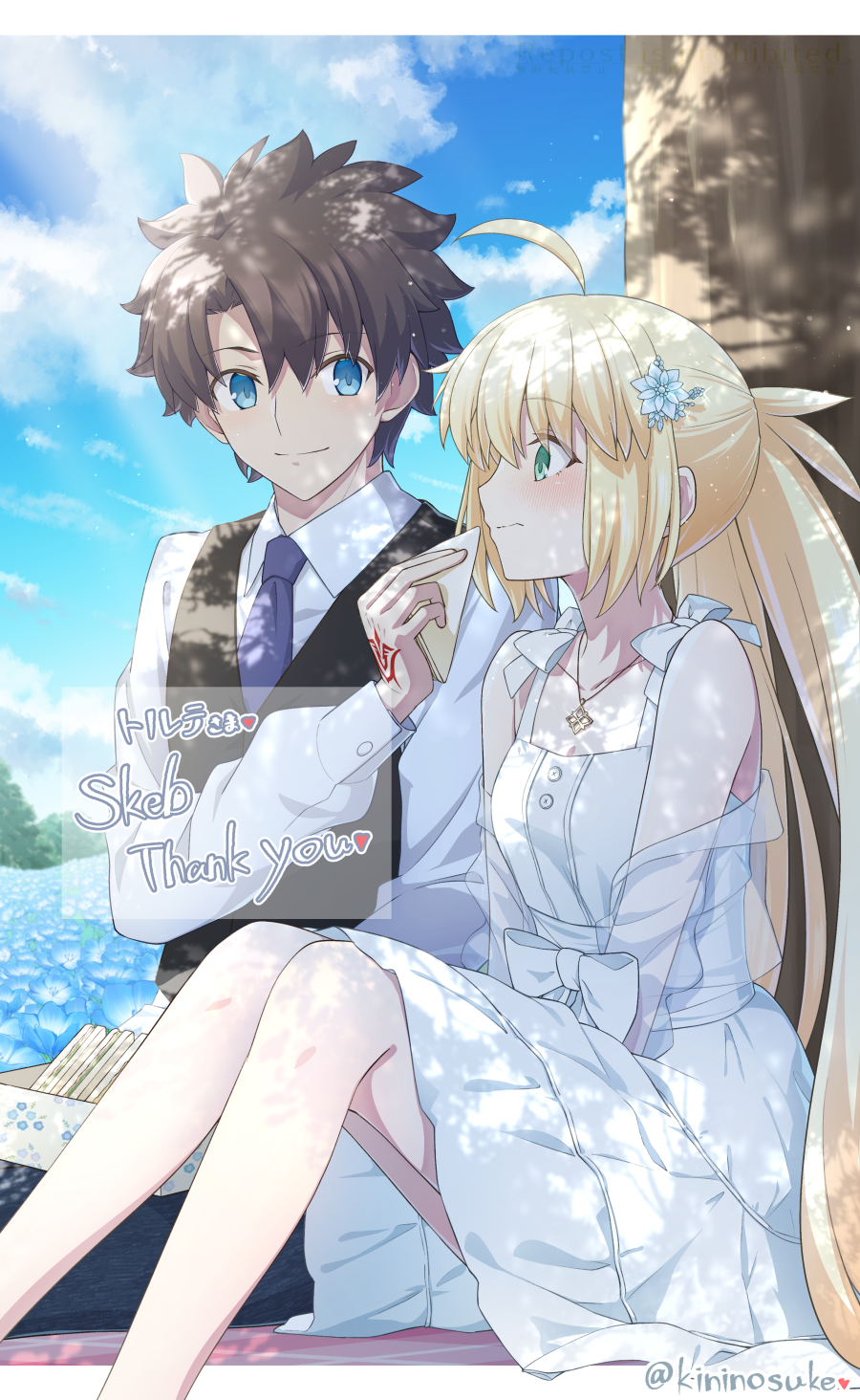 Safebooru - 1boy 1girl ahoge artist name artoria caster (fate) artoria ...