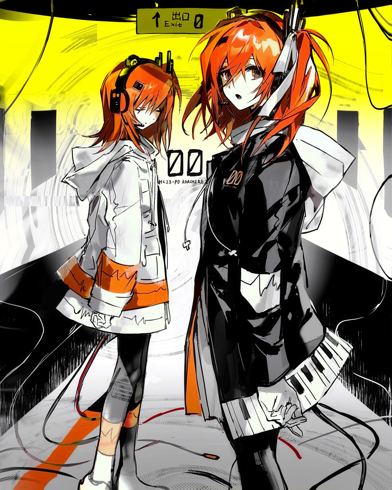 Safebooru - 2girls a.i. voice abstract background adachi rei adachi rei ...