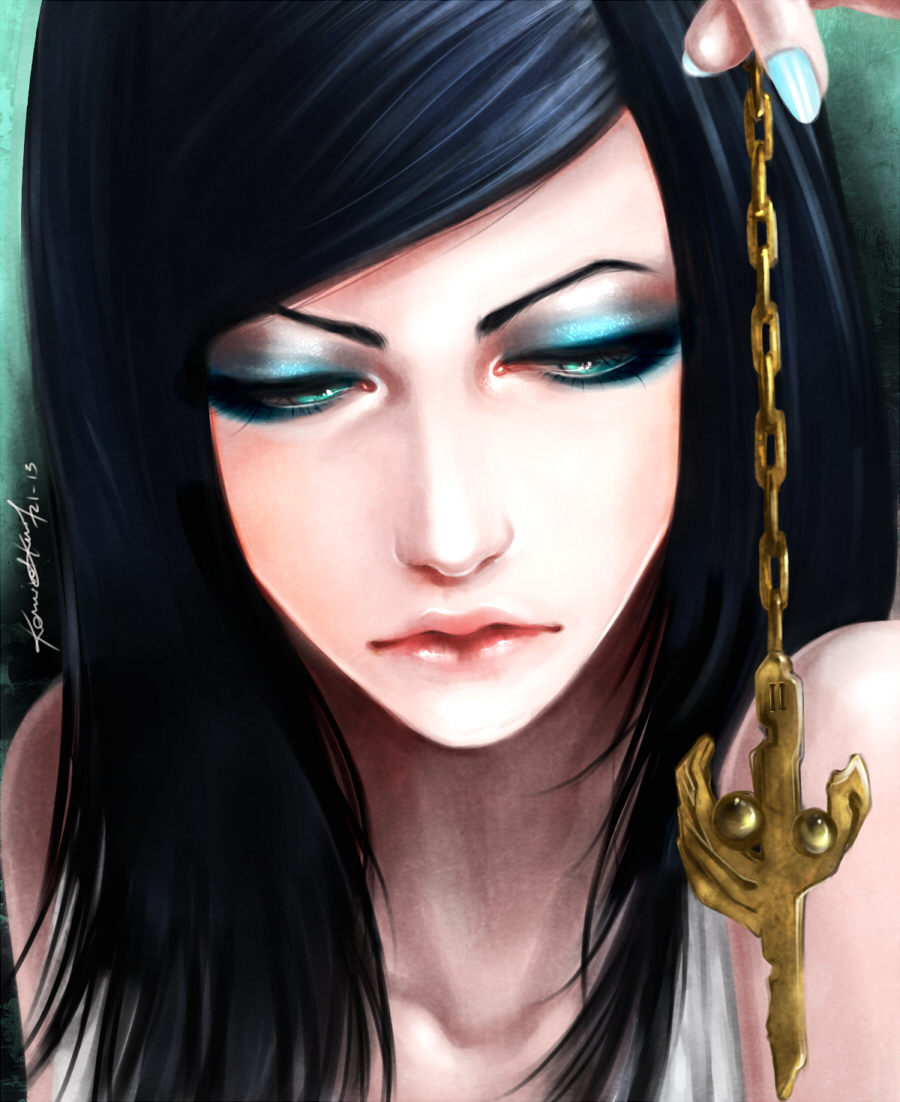 Safebooru - 1girl black hair blue eyes closed mouth ergo proxy eyeshadow karnivalkun lipstick ...