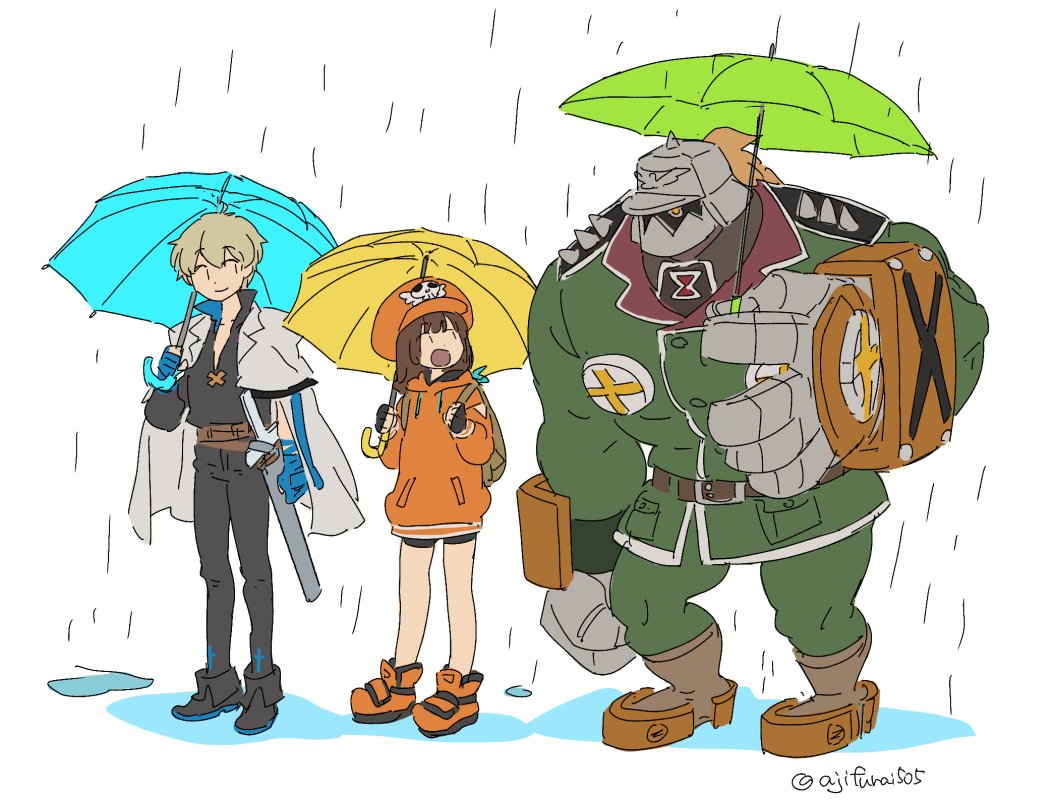 Safebooru - 1girl 2boys asaya minoru backpack bag bike shorts black footwear black gloves black ...