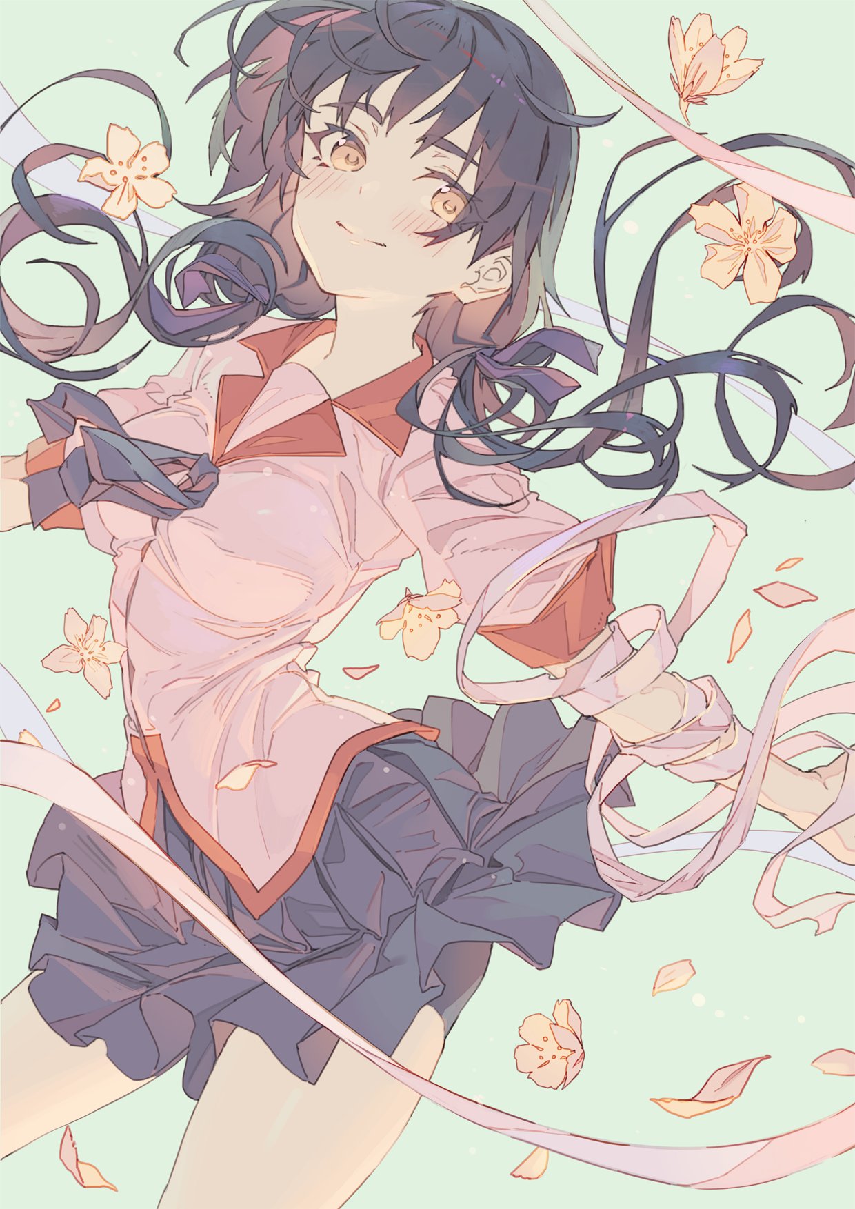 Safebooru - 1girl bandaged arm bandages bike shorts black hair black skirt blush breasts ...