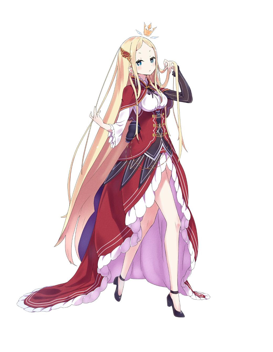 Safebooru - 1girl age progression bare legs beatrice (re:zero) black footwear blonde hair blue ...