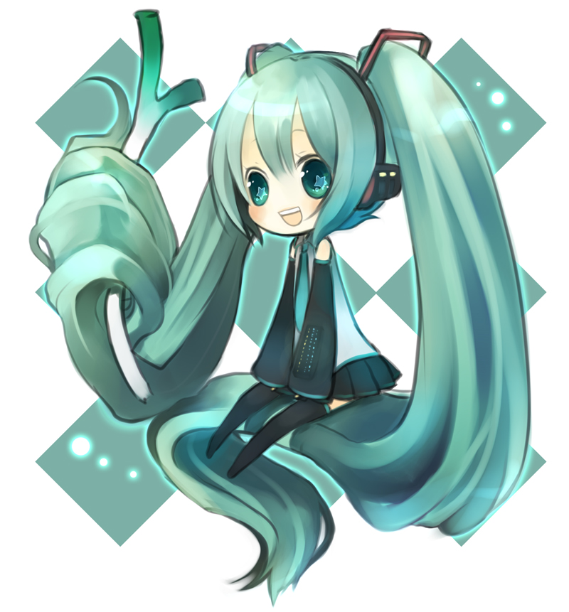 Safebooru - hatsune miku himehi prehensile hair smile spring onion ...