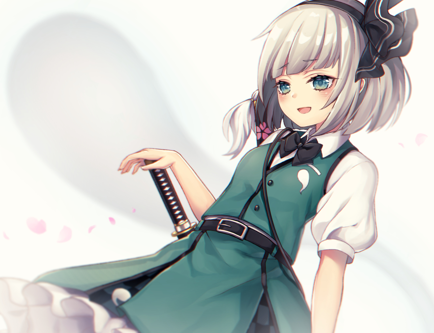 Safebooru - 1girl bangs belt black belt black bow black hairband black neckwear black ribbon ...