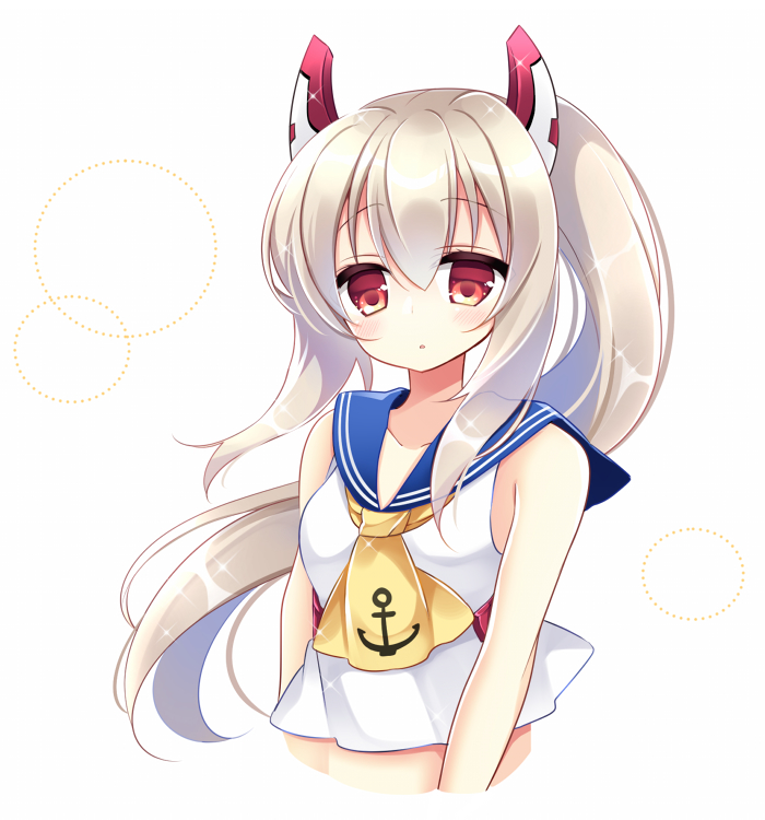 Safebooru - 1girl :o anchor symbol ayanami (azur lane) azur lane bangs bare arms bare shoulders ...