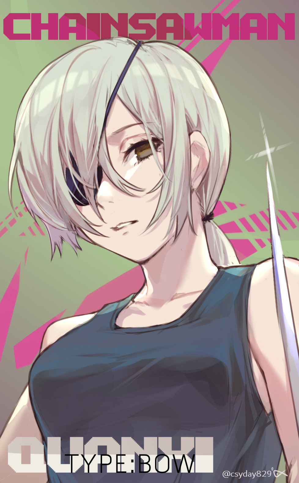 Safebooru - 1girl artist name bare arms bare shoulders black eyepatch ...