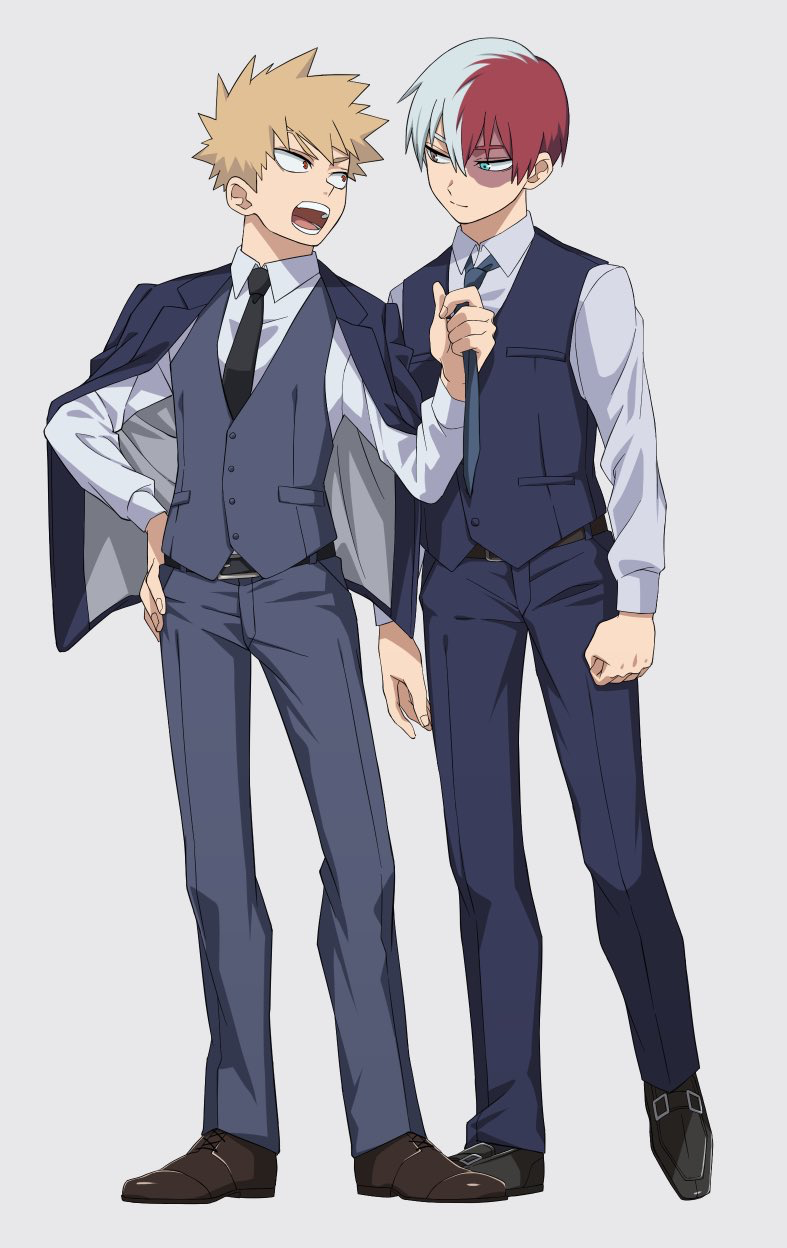 Safebooru - 2boys akiyama (noconoco) bakugou katsuki belt belt buckle black belt black footwear ...