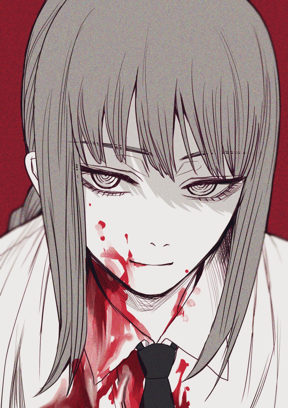 Safebooru - 1girl bangs black neckwear blood blood on face blood splatter bloody clothes braid ...