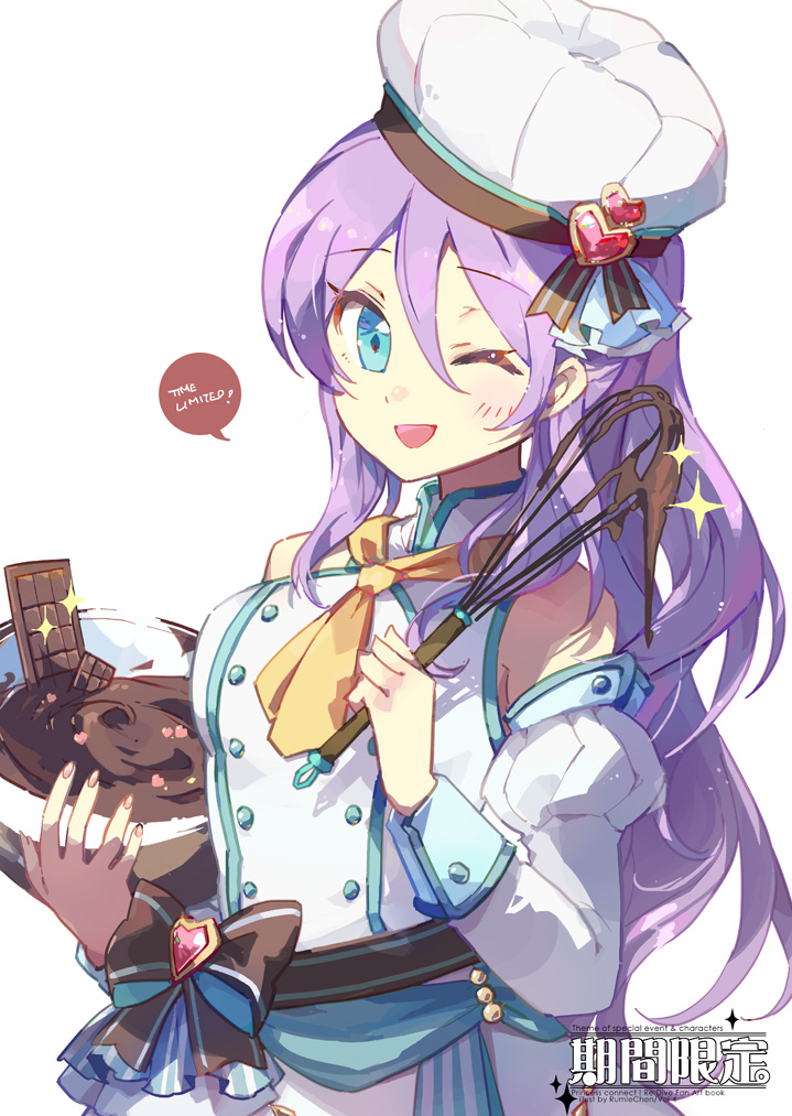 Safebooru - 1girl ;d bangs bare shoulders blue eyes blush bow bowl ...