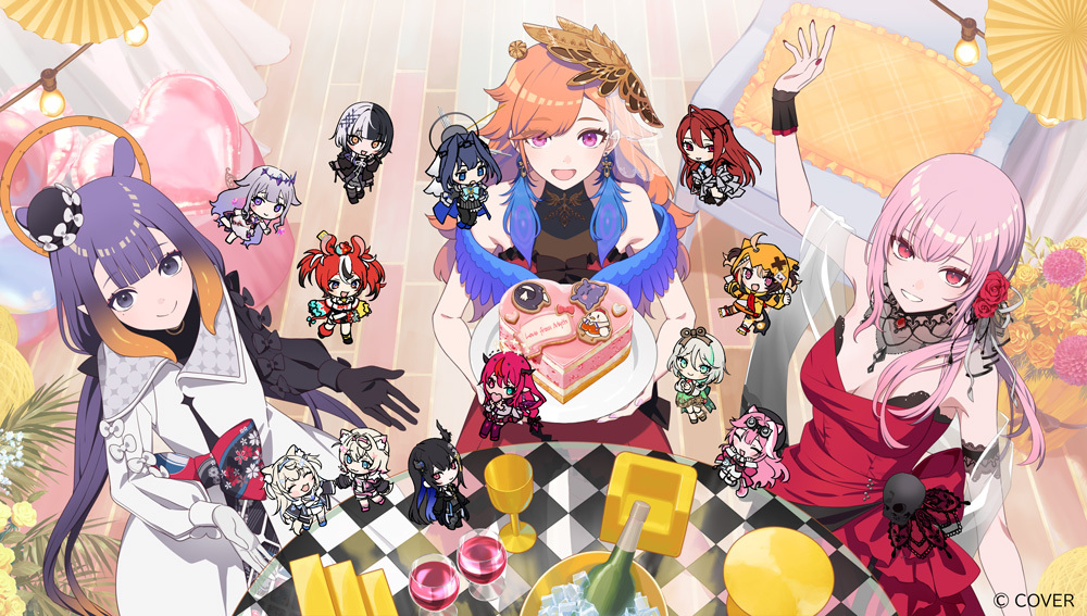 Safebooru - 3girls :d arm up asymmetrical gloves asymmetrical sleeves ...