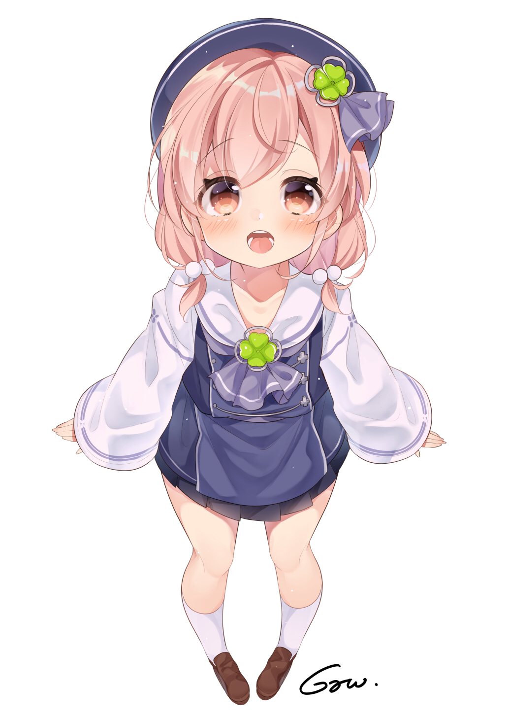 Safebooru - 1girl amai hiyo amai hiyo channel beret blush brown eyes collarbone commentary ...