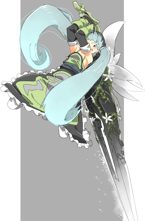 Safebooru - 1girl arms up black headwear blue eyes blue hair blush ...