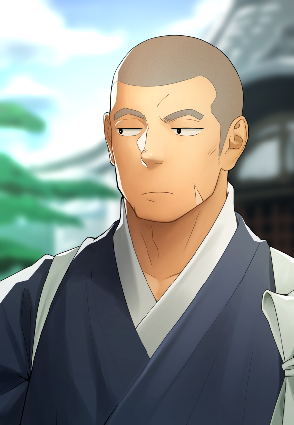 Safebooru 1boy Bara Black Eyes Blurry Blurry Background Collarbone 3618