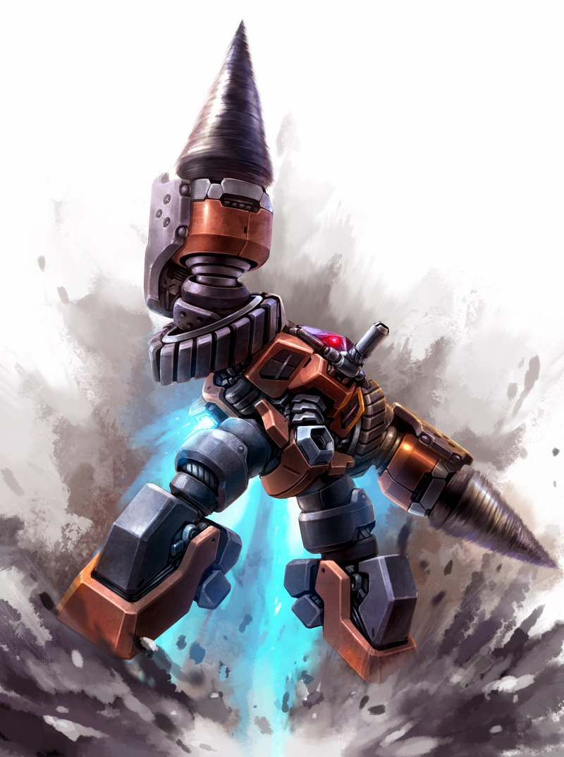 Safebooru - agg chibi drill gundam jumping looking up mecha mobile suit ...