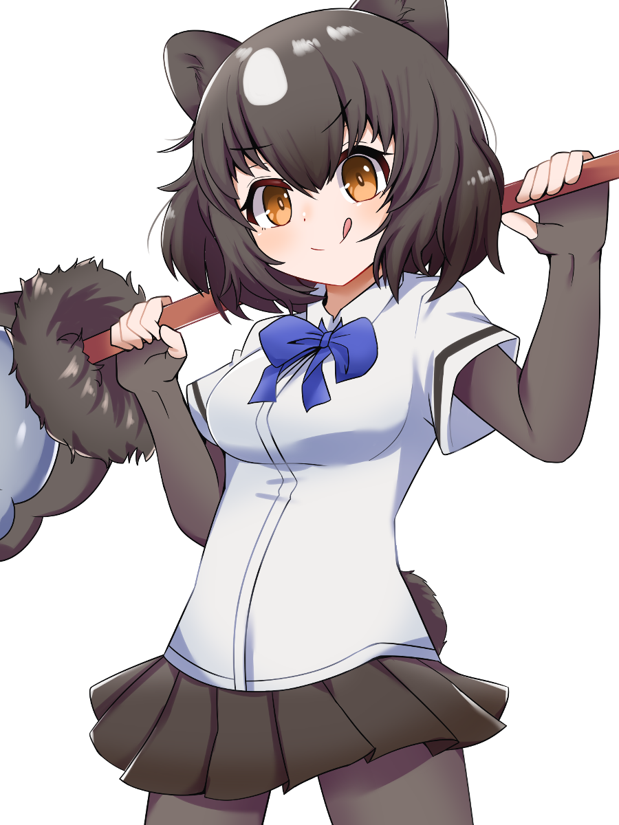 Safebooru - 1girl :q animal ears bangs bear ears bear girl bear paw hammer bear tail black ...