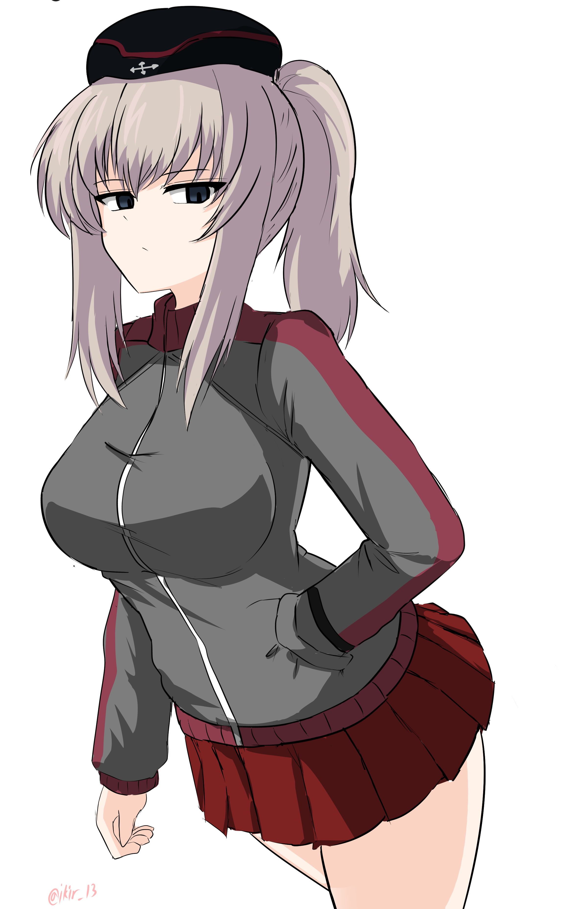 Safebooru - 1girl absurdres aikir (jml5160) alternate hairstyle bangs black headwear blue eyes ...