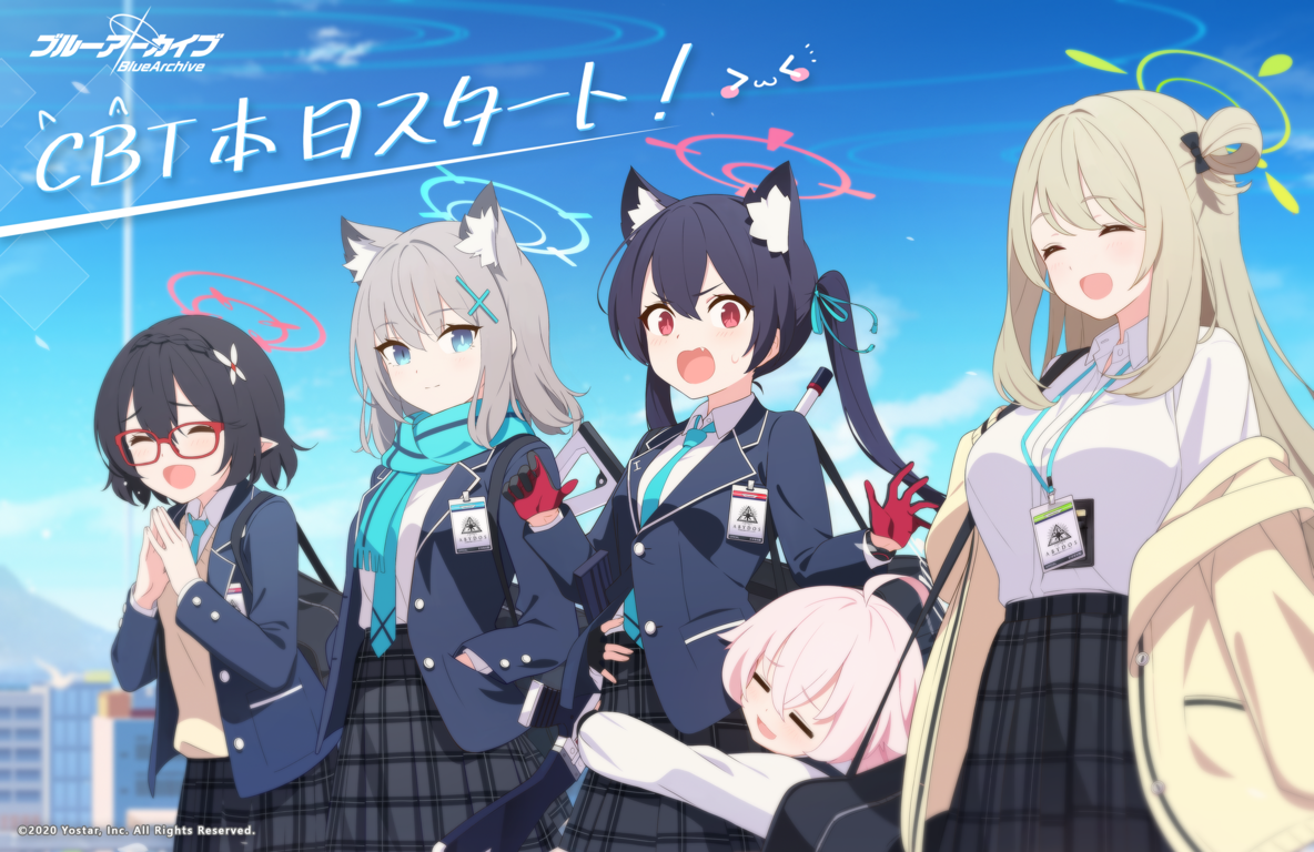 Safebooru - 5girls animal ears ayane (blue archive) black hair blonde hair blue archive blue sky ...